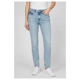 Straight-Jeans Tommy Hilfiger "DNM CLASSIC STRAIGHT RW", Damen, Gr. 32, L&auml;nge 30, glis, Denim/Jeans, Obermaterial: 100% Baumwolle, Abriebeffekte, straight fit kn&ouml;chellang, Jeans Straight-Jeans