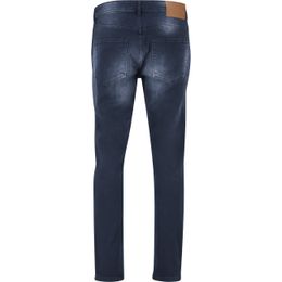 2Y Premium Herren Bequeme Jeans "2Y Premium CARLOS DESTROYED SLIM FIT JEANS"midblau, Gr. 32, unifarben, 98% Baumwolle, 2% Elasthan, Jeans