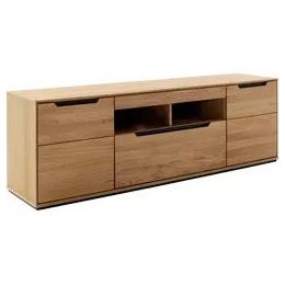 TV-Schrank MCA LIVING "Araya TV-Lowboard", braun (eichenfarben), B:192,5cm H:62cm T:45,5cm, Holzwerkstoff, Massivholz, Schr&auml;nke, Schubkasten ged&auml;mpft