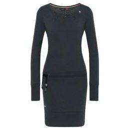 Jerseykleid Ragwear "ALEXA", Damen, Gr. S (36), N-Gr, schwarz 1010, Single Jersey, Obermaterial: 50% Polyester, 38% Baumwolle, 12% Viskose, kontrastfarbene Details, meliert, unifarben, figurbetont, Rundhals, Kleider Jerseykleid, mit Kordelzug und kontrastigen Zierperlen-Besatz