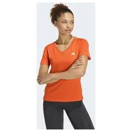 T-Shirt Adidas PERFORMANCE "WE MIN V NK TEE", Damen, Gr. M, pure orange, Obermaterial: 93% Polyester, 7% Elasthan, Shirts T-Shirt