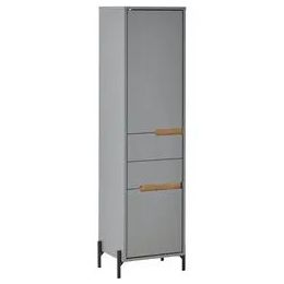 Hochschrank BASIC BY BALCULINA "Avanto 40x155x35 cm", hellgrau matt, schwarz, B:40cm H:155cm T:35cm, FSC-zertifizierter Holzwerkstoff, Schr&auml;nke, Hochschrank, Breite 40cm, Softclose f&uuml;r T&uuml;ren, FSC-Mix 70%