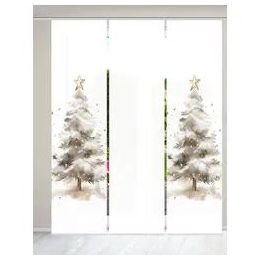 Schiebegardine Home Wohnideen "CHRISTMAS TREE", beige (natur), B:60cm H:245cm, Polyester, Gardinen, SET, Schiebewand, Dekostoff, Digitaldruck