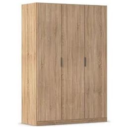 Kleiderschrank Rauch "Dreht&uuml;renschrank Schrank Garderobe Ankleide Schlafzimmer LAGOA", eiche sonoma, B:136cm H:197cm T:54cm, Holzwerkstoff, Schr&auml;nke, Kleiderschrank, moderne Kantengriffe aus Metall, optional mit Aufsatz MADE IN GERMANY