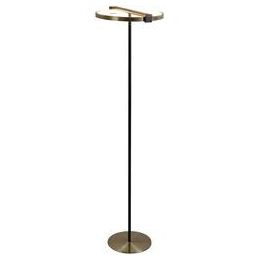 Searchlight Stehlampe "Aerial LED Floor Lamp, Gold and Black Metal", schwarz (satin, messing und schwarz), 1, H: 128,5cm, 1 Stk., Leuchten, Stehlampe