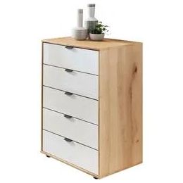 Schubkastenkommode Wiemann "Cardiff Sideboard, W&auml;scheschrank, teilmassiv Bianco-Eiche, Schubladen", braun, B:60cm, Sideboards, Schubk&auml;sten inklusive Selbsteinzug und D&auml;mpfung