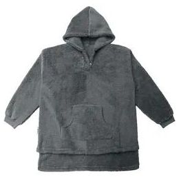 Badeponcho "Polar Bear", grau (titanium), L:87cm, Kunstfaser, Castell - MARKENBETTW&Auml;SCHE, Hausm&auml;ntel, Sherpa Teddy Fleece Hoodie, Kuschelhoodie, Kuscheldecke, weich+w&auml;rmend