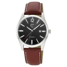 Automatikuhr ETT "Motion Drive", braun, schwarz, Armbanduhren, Herren, Automatikuhr, Armbanduhr, Herrenuhr, Mechanische Uhr, Lederarmband, analog, Tag