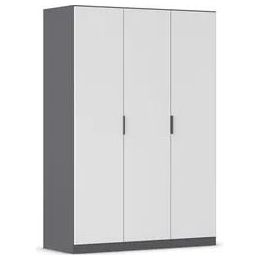 Kleiderschrank Rauch "Dreht&uuml;renschrank Schrank Garderobe Ankleide Schlafzimmer LAGOA", graumetallic, alpinwei&szlig;, B:136cm H:197cm T:54cm, Holzwerkstoff, Schr&auml;nke, Kleiderschrank, moderne Kantengriffe aus Metall, optional mit Aufsatz MADE IN GERMANY