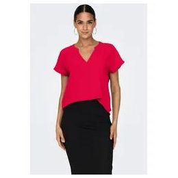 Jacqueline de Yong Shirtbluse JDY "JDYLION S/S TOP WVN NOOS", Damen, Gr. 36, ski patrol, Web, Obermaterial: 100% Polyester, unifarben, regular fit normal, V-Ausschnitt, Blusen