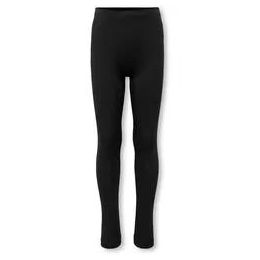 Leggings KIDS Only "KOGNILLE LEGGINGS SOLID JRS NOOS", M&auml;dchen, Gr. 110/116, N-Gr, schwarz, Jersey, Obermaterial: 95% Baumwolle, 5% Elasthan, unifarben, Basic, slim fit kn&ouml;chellang, Hosen Leggings