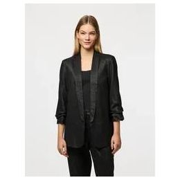Longblazer Pieces "PCBOSELLA 3/4 GLITTER BLAZER NOOS", Damen, Gr. XS, gr&uuml;n (schwarz detail:gold lurex), Web, Obermaterial: 71% Polyester, 25% Viskose, 3% metallisierte Fasern, 1% Elasthan, leicht gl&auml;nzend, unifarben, regular fit, Blazer Longblazer