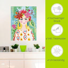 Wandbild Artland, B:60cm H:80cmfarbe bild(er): farbig, Vinyl, Wohnzimmer, Bilder, "Boho Girl II", als Alubild, Leinwandbild, Poster, Wandaufkleber in