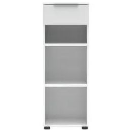 Aktenregal Innostyle "B&uuml;roregal Santorin, 40x 110x 38 cm (B/H/T)", wei&szlig;, B:40cm H:110cm T:38cm, ABS-Kunststoff, Glas, Holzwerkstoff, Metall, Regale, Aktenregal, 1 Schubkasten, 3 offene F&auml;cher, Softclose, Metallgriff
