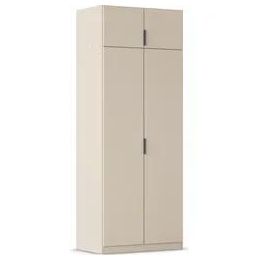 Kleiderschrank Rauch "Dreht&uuml;renschrank Schrank Garderobe Ankleide Schlafzimmer LAGOA", beige (champagner), B:91cm H:235cm T:54cm, Holzwerkstoff, Schr&auml;nke, Kleiderschrank, moderne Kantengriffe aus Metall, optional mit Aufsatz MADE IN GERMANY