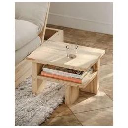 Beistelltisch KARUP DESIGN "Japan Side Table, kompakt, stilvoll, funktional, Made in Europe", raw, raw, raw, B:45cm H:32cm T:34cm, Tische, Beistelltisch, vielseitig einsetzbar, aus massivem FSC-zertifiziertes Massivholz