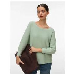 V&eacute;ro Moda Strickpullover VERO MODA "VMNEW NORA 3/4 BOATNECK PULLOVER NOOS", Damen, Gr. S, silt gr&uuml;n, Strick, Obermaterial: 100% Baumwolle, unifarben, regular fit normal, U-Boot-Ausschnitt, Pullover Strickpullover