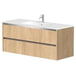 Waschtisch Welltime "City, Badm&ouml;bel, Badkommode, Badschrank, in verschiedenen Breiten", light oak, B:121cm H:50cm T:46cm, FSC-zertifizierter Holzwerkstoff, Waschtische, Waschtisch, mit Soft-Close-Funktion, inklusive Waschbecken, FSC zertifiziert
