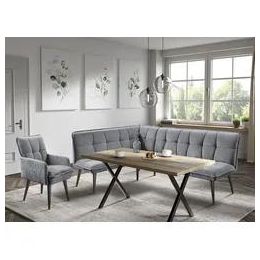 Eckbank exxpo - SOFA FASHION "Mocca Essbank, Sitzbank", anthrazit, B:240cm H:94cm T:161cm, Sitzb&auml;nke, Eckbank, hoher Sitzkomfort, bequem und elegant, hochwertige Detailverarbeitung
