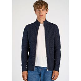 LINDBERGH Herren Strickjacke "Cardigan Relaxed Fit", blau, Gr. XXXL, unifarben, Obermaterial: 60% Baumwolle, 40% Polyester, Strickjacken