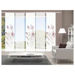 Schiebegardine Vision S "AYENE 5er SET" Gr. 1, rot, B:60cm H:260cm, Polyester, Gardinen, Schiebevorhang Digidruck 5er Set AYENE