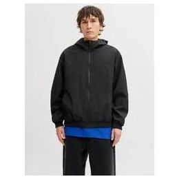 Jack & Jones Blouson JACK & JONES "JJECHARGE LIGHT JACKET HOOD NOOS", Herren, Gr. M, schwarz, Web, Obermaterial: 100% Polyester, unifarben, normal, Rippb&uuml;ndchen, Jacken Blouson, mit Kapuze