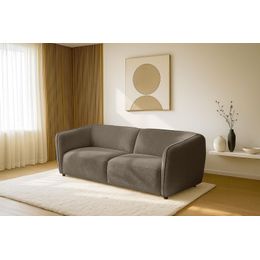 3-Sitzer Home Affaire, B:221cm H:73cm T:93cm, grau, 100% Polyester, Sofas, "OSTRUP, Naturt&ouml;ne, Boucle", Breite 221 cm, organische Form mit sanften