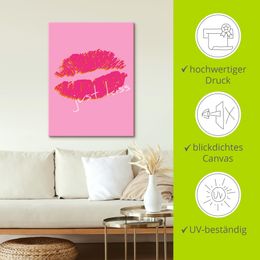 Wandbild Artland, B:60cm H:80cm, pink, Leinwand, Wohnzimmer, Bilder, "Just kiss", als Alubild, Leinwandbild, Poster, Wandaufkleber in verschied.