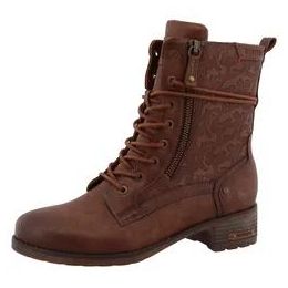 Winterstiefelette Mustang SHOES "Fabienne", Damen, Gr. 37, cognac, Lederimitat, Textil, used, Schuhe Winterstiefelette, Stiefelette, Winterboots mit Warmfutter