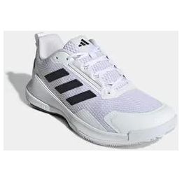 Hallenschuh Adidas PERFORMANCE "NOVAFLIGHT 2 INDOOR", Herren, Gr. 42, ftwwht, cschwarz, ftwwht, Synthetik, Textil, Schuhe Hallenschuh, Volleyballschuh