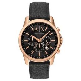 Giorgio Armani Chronograph ARMANI EXCHANGE, schwarz, rosegoldfarben, Armbanduhren, Herren, Chronograph, Quarzuhr, Armbanduhr, Herrenuhr, analog, Tag, 12/24-Std.-Anzeige