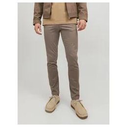 Jack & Jones Chinos JACK & JONES "JPSTMARCO mit Stretchkomfort und schmalem Bein", Damen, Gr. 30, L&auml;nge 32, falcon, Web, Obermaterial: 98% Baumwolle, 2% Elasthan, unifarben, slim fit normal, Hosen, Baumwollmischung, slim fit