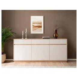 Sideboard Home Affaire "Sonora, moderner Schrank, Kommode in Eiche Artisan, 202 cm breit", kaschmir, eiche artisan, B:202cm H:89cm T:40cm, FSC-zertifizierter Holzwerkstoff, Sideboards, Sideboard, filigrane Rahmenoptik, ausreichend Stauraum, vielseitig einsetzbar