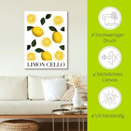 Wandbild Artland, B:60cm H:80cm, gelb, Leinwand, Wohnzimmer, Bilder, "Limon Cello", als Alubild, Leinwandbild, Poster, Wandaufkleber in verschied.