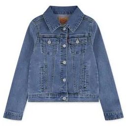 Levi's Jeansjacke LEVI'S KIDS "STRETCH TRUCKER JACKET", M&auml;dchen, Gr. 16 (164), memory lane, Denim/Jeans, Obermaterial: 70% Baumwolle, 28% Polyester, 2% Elasthan, tailliert kurz, Rundhals, Manschette, Jacken Jeansjacke, for GIRLS