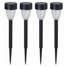 Gartenleuchte Luxform "Solar-Gartenlampe Montpellier - 4 St&uuml;ck", schwarz, 4 Stk., Leuchten, Gartenleuchte, Aus Kunststoff gefertigt