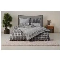 Wendebettw&auml;sche Bruno Banani "Tova", grau, B/L: 135cm x 200cm, 1 Stk., 1 Stk., Renforc&eacute;, B/L: 80cm x 80cm, 2 Stk., Renforc&eacute;, Obermaterial: 100% Baumwolle, Bettw&auml;sche, Wendebettw&auml;sche, in Gr. 135x200 oder 155x220 cm, 100% Baumwolle, Karo-Design