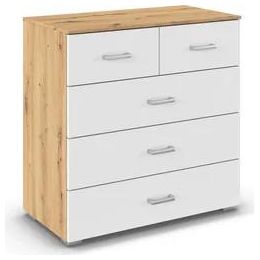 Kommode Rauch "Gamma", eiche artisan, alpinwei&szlig;, B:80cm H:81cm T:42cm, Holzwerkstoff, Sideboards, Kommode, mit f&uuml;nf ger&auml;umigen Schubladen in verschiedenen Gr&ouml;&szlig;en MADE IN GERMANY