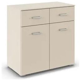 Kommode Rauch "Gamma", beige (champagner), B:80cm H:81cm T:42cm, Holzwerkstoff, Sideboards, Kommode, mit zwei T&uuml;ren und zwei ger&auml;umigen Schubladen MADE IN GERMANY