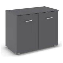 Kommode Rauch "Gamma", graumetallic, B:80cm H:61cm T:42cm, Holzwerkstoff, Sideboards, Kommode, mit 2 T&uuml;ren, verstellbaren B&ouml;den und viel Stauraum MADE IN GERMANY