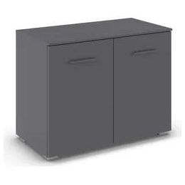 Kommode Rauch "Gamma", graumetallic, B:80cm H:61cm T:42cm, Holzwerkstoff, Sideboards, Kommode, mit 2 T&uuml;ren, verstellbaren B&ouml;den und viel Stauraum MADE IN GERMANY