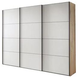 Schwebet&uuml;renschrank Wiemann "Phoenix, Made in Germany, modernes Design, Highlight, Blickfang", bianco, eiche, nachbildung, B:246cm H:217cm T:67cm, Schr&auml;nke, Schwebet&uuml;renschrank, maximaler Staurraum, inkl.Einlegeb&ouml;den, W&auml;scheb&ouml;den u. D&auml;mpfer