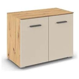 Kommode Rauch "Gamma", eiche artisan, beige (champagner), B:80cm H:61cm T:42cm, Holzwerkstoff, Sideboards, Kommode, mit 2 T&uuml;ren, verstellbaren B&ouml;den und viel Stauraum MADE IN GERMANY