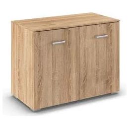 Kommode Rauch "Gamma", eiche sonoma, B:80cm H:61cm T:42cm, Holzwerkstoff, Sideboards, Kommode, mit 2 T&uuml;ren, verstellbaren B&ouml;den und viel Stauraum MADE IN GERMANY