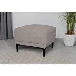 Polsterhocker OTTO HOME, B:58cm H:45cm T:58cm, beige, 90% PES, 10% NY, Hocker, "Xander", Breite 58 cm, Soft-Touch Chenille, schwarze Metallf&uuml;&szlig;e