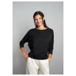 3/4-Arm-Shirt Seidel Moden "Exklusiv bei OTTO", Damen, Gr. 48, schwarz, Jersey, Obermaterial: 50% Polyester, 45% Viskose, 5% Elasthan, unifarben, Basic, l&auml;ssig geschnitten h&uuml;ftbedeckend, Rundhals, Shirts 3/4-Arm-Shirt, mit Fledermaus&auml;rmel - MADE IN GERMANY