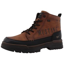 Mustang Shoes Herren Winterboots "Peppin", Gr. 43cognac, Lederimitat, kontrastfarbene Details, Schuhe, Schn&uuml;rboots, Trekkingboots mit TEX-Ausstattung