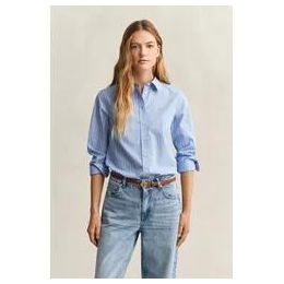 Langarmbluse Gant "REGULAR CLASSIC POPLIN STRIPE", Damen, Gr. 38, palace blau, Web, Obermaterial: 100% Baumwolle, regular fit, Blusen
