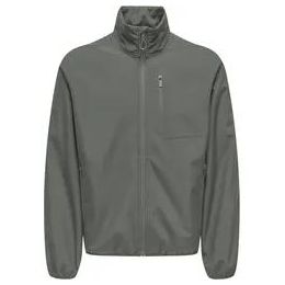 Only & Sons Bomberjacke ONLY & SONS "ONSODENSE SOFTSHELL BOMBER JACKET OTW OT", Herren, Gr. M, grau (castor gray), Web, Obermaterial: 100% Polyester, unifarben, regular fit, Jacken Bomberjacke