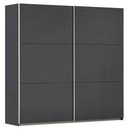 Schwebet&uuml;renschrank Rauch "Kleiderschrank Dreht&uuml;renschrank Schrank Garderobe KRONACH TOPSELLER", grau (graumetallic, griffleisten alu), B:218cm H:210cm T:59cm, Holzwerkstoff, Schr&auml;nke, Schwebet&uuml;renschrank, optional ohne, mit 1 oder 2 Spiegel, viel Stauraum MADE IN GERMANY